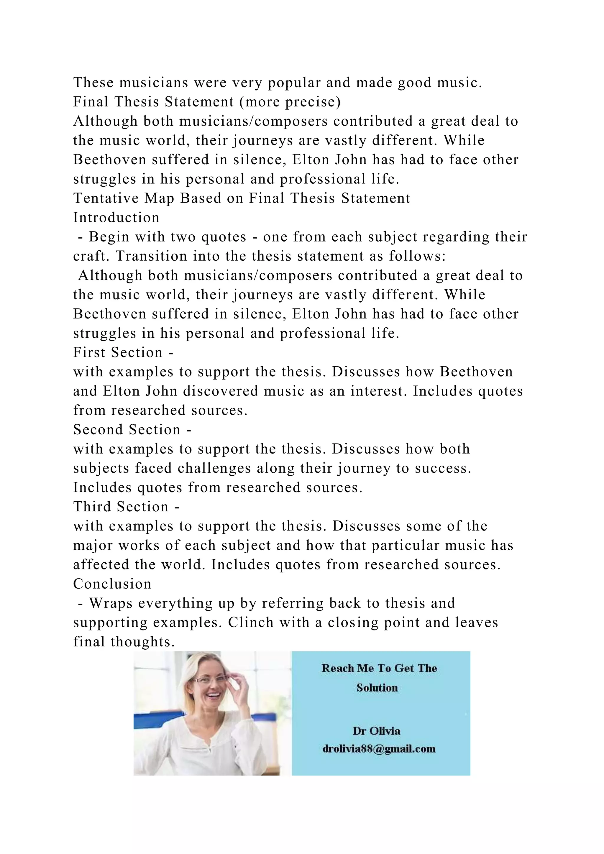 I need help with creating a thesis and map for a paper that is alrea.docx