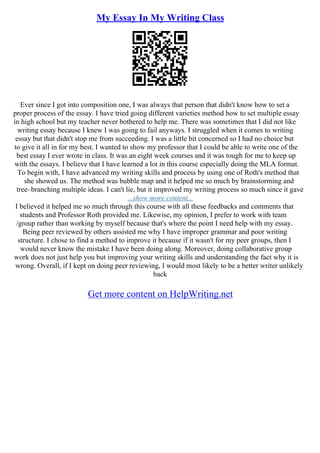 I Need Help With My Essay | PDF