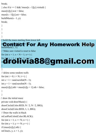 I need help with this maze gui that I wrote in java, I am trying to .pdf | Programming Languages ...