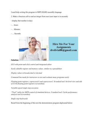 I need help writing this program in MIPS MARS assembly language 2- Mak.docx | Operating Systems ...