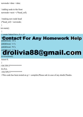 I need to implment a function that can reverse a single linked list..pdf