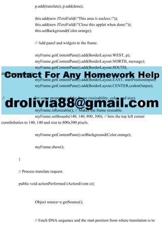 I need to write a java program about translating the DNA sequenc.pdf