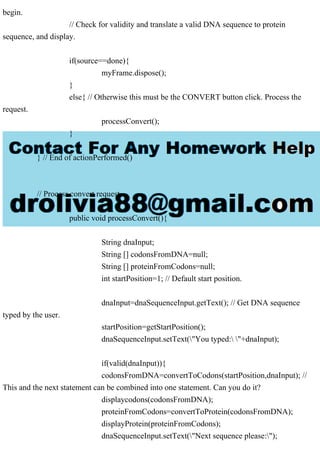 I need to write a java program about translating the DNA sequenc.pdf