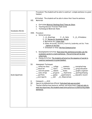 Ineffective Writing Communication Lesson Plan | DOCX