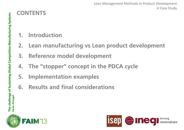 Lean Management Methods in Product Development – A Case Study | PPT