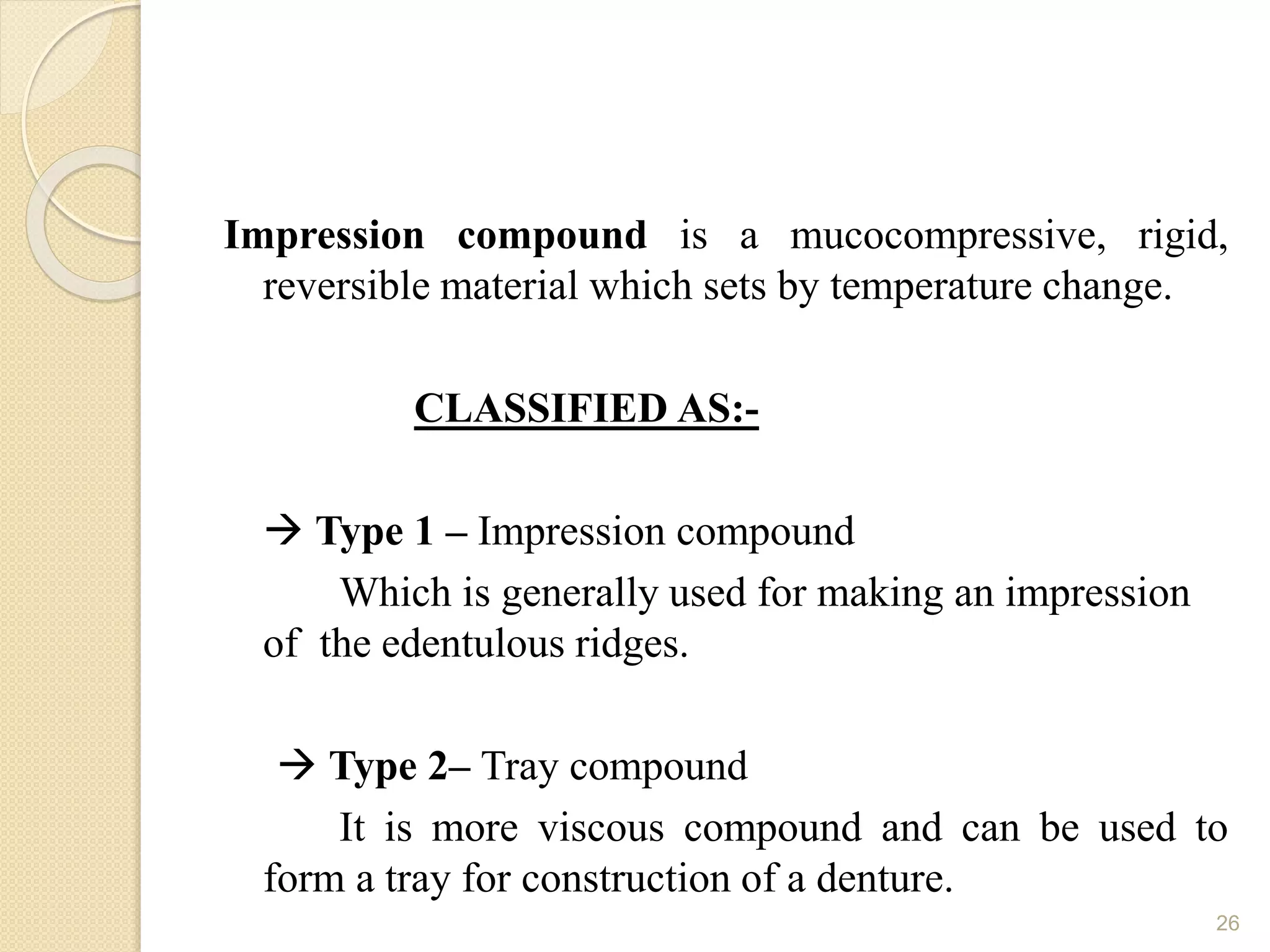 Inelastic impression materials | PPTX