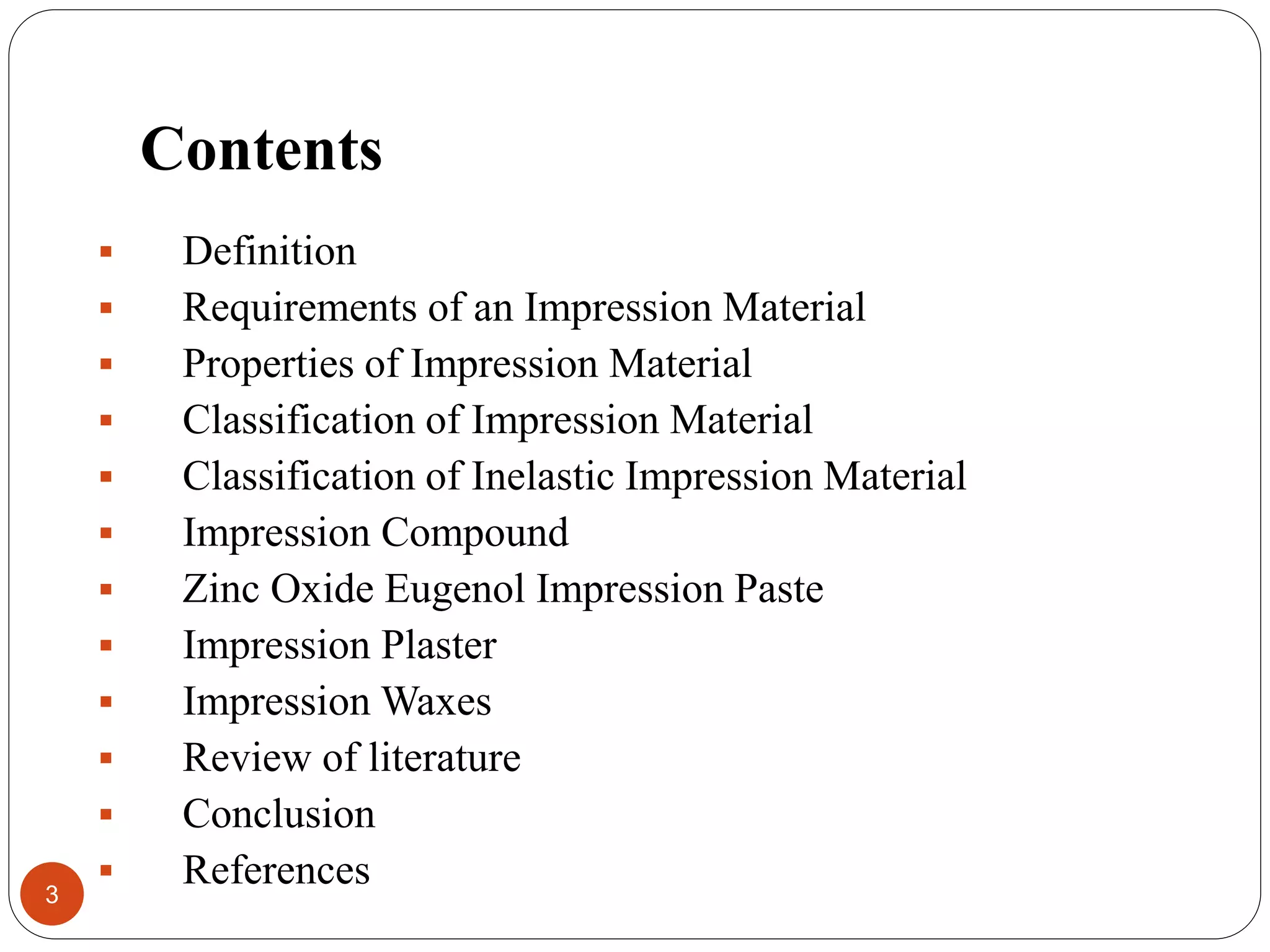 Inelastic impression materials | PPTX