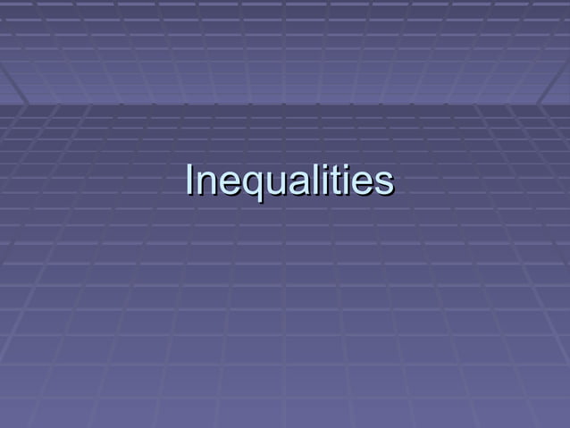 Inequalities | PPT