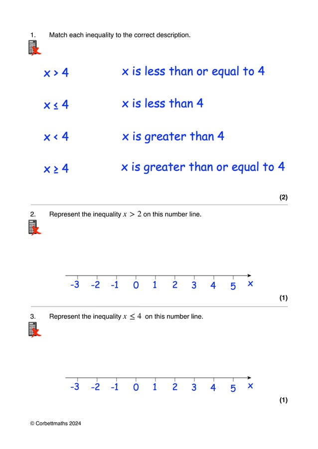 Gcse Mathematics Inequalities Questions Pdf