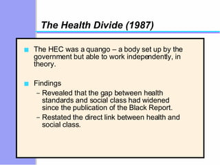 Inequalities in health - social class | PPT