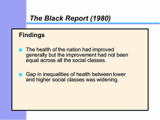 Inequalities in health - social class | PPT