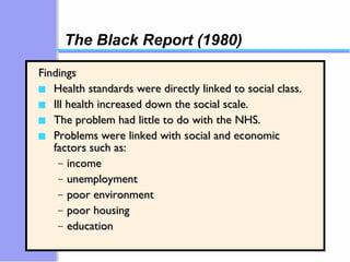 Inequalities in health - social class | PPT