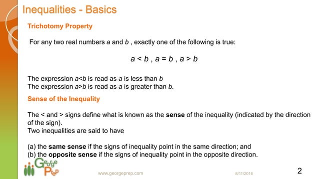 Inequalities and Modulus Session 1 | PPTX Inequalities and Modulus Session 1 | PPTX