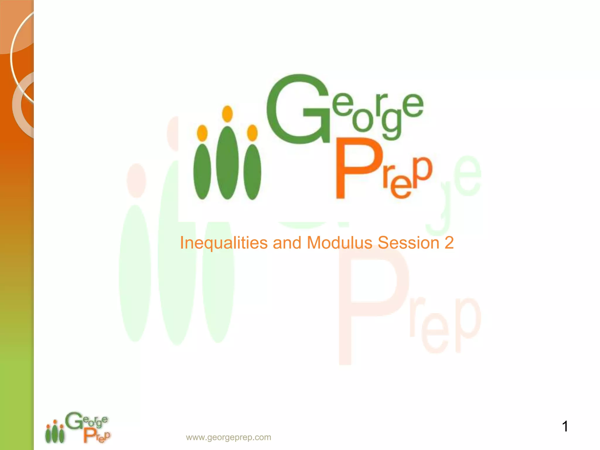 Inequalities And Modulus Session 2 Ppt