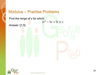 Inequalities and modulus session 2 | PPTX