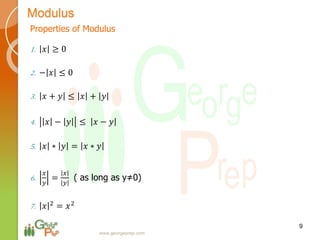 Inequalities and modulus session 2 | PPTX
