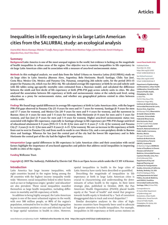 Inequalities in life expectancy | PDF