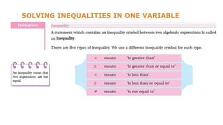 Inequalities in two variables. tasks, inequality | PPT