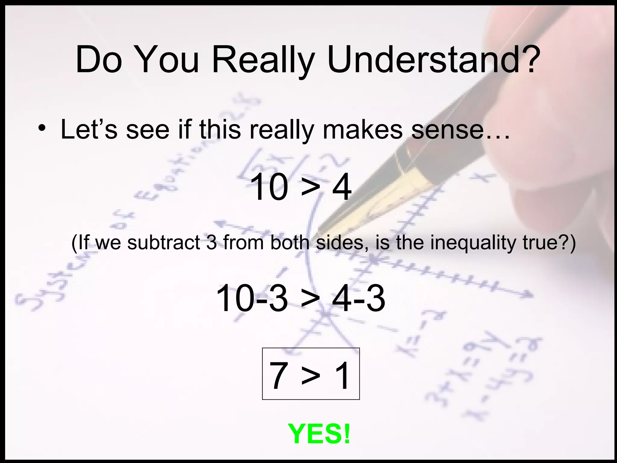 Inequalities ppt revised | PPT | Games and Puzzles | Hobbies & Interests