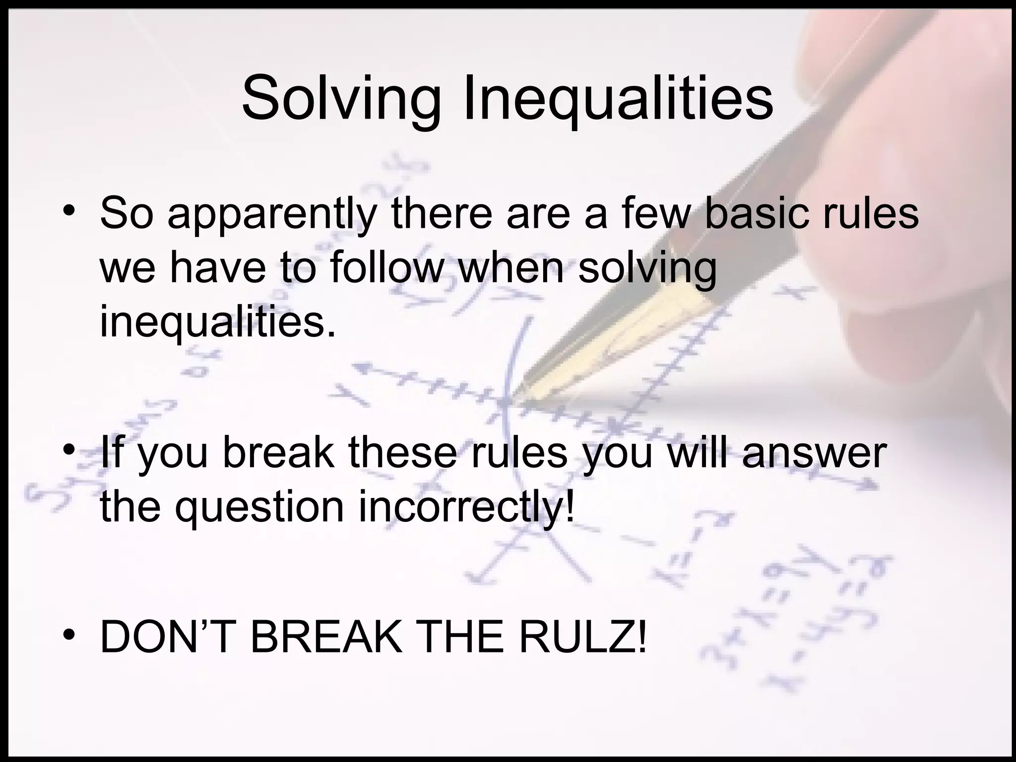 Inequalities ppt revised | PPT