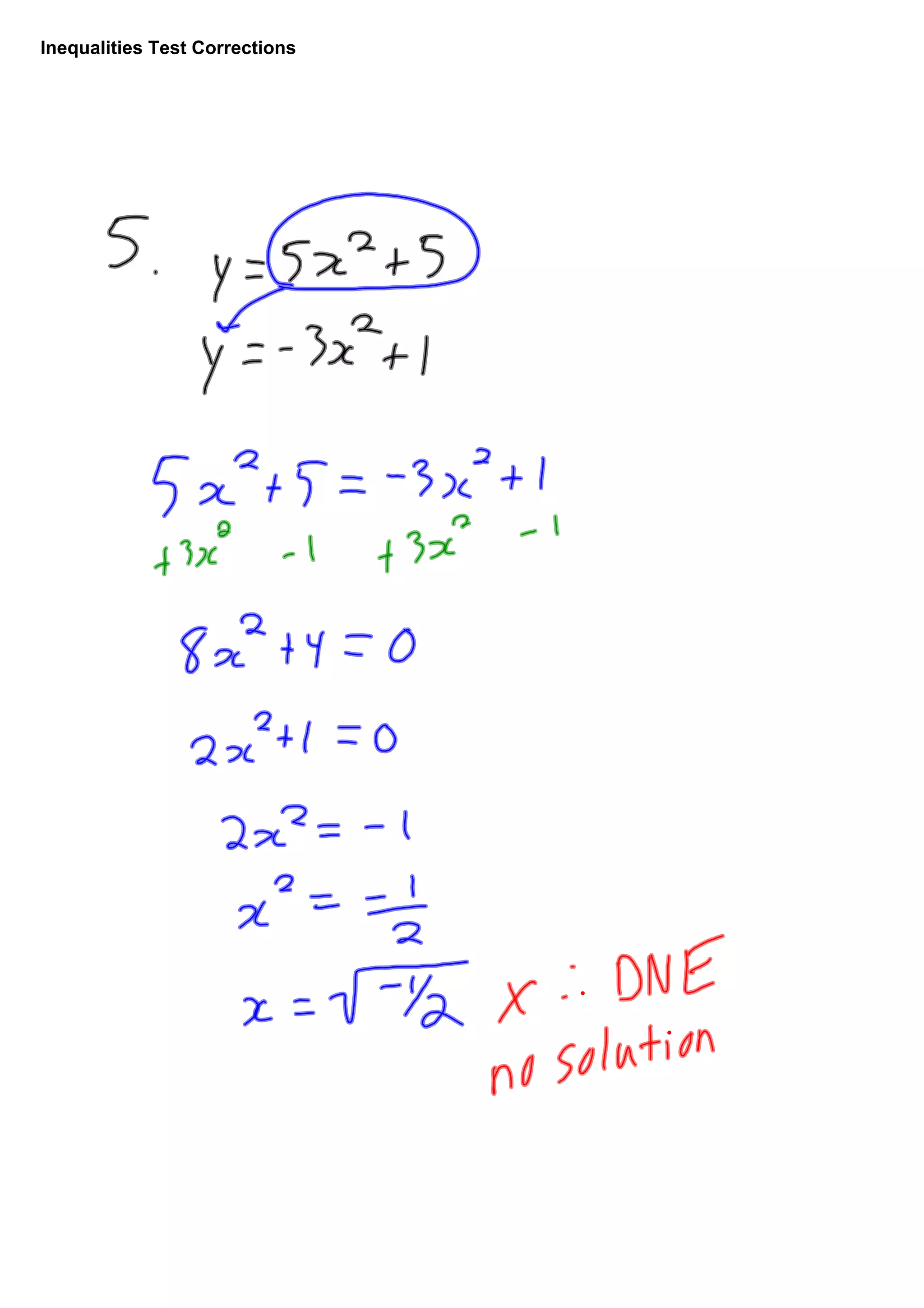 Inequalities test corrections | PDF
