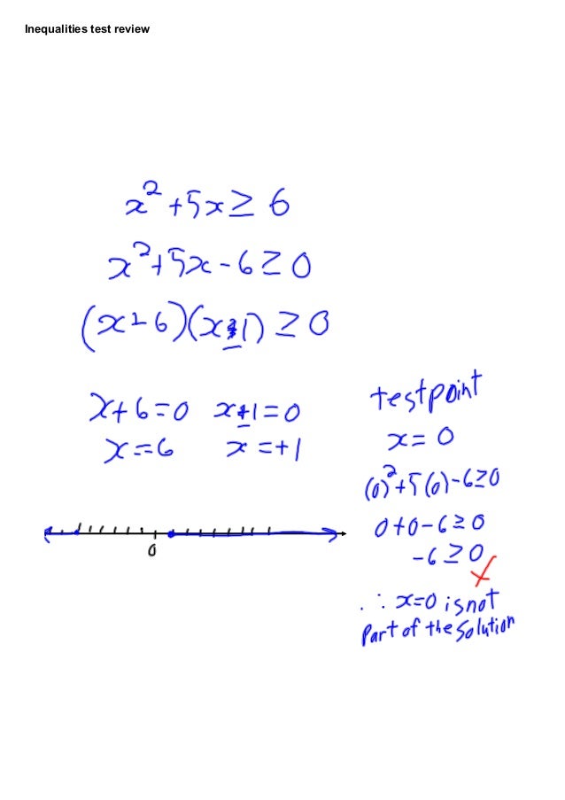 Inequalities test review