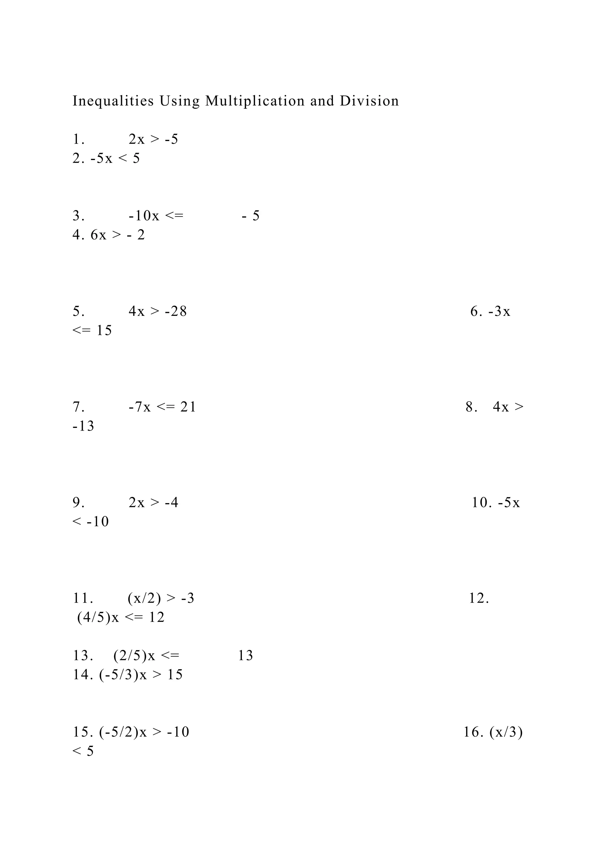 Inequalities Using Multiplication and Division1. 2x -5.docx