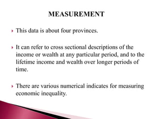 income Inequality in four provinces of pakistan | PPTX