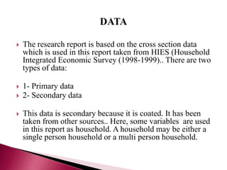 income Inequality in four provinces of pakistan | PPTX