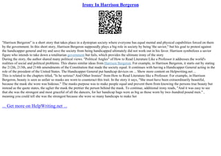 Inequality In Harrison Bergeron | PPT