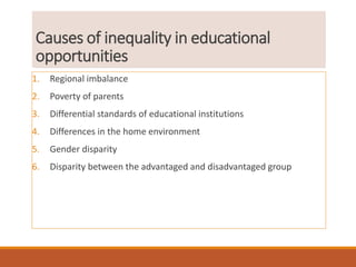 Inequality in school systems and differential quality in schooling | PPT