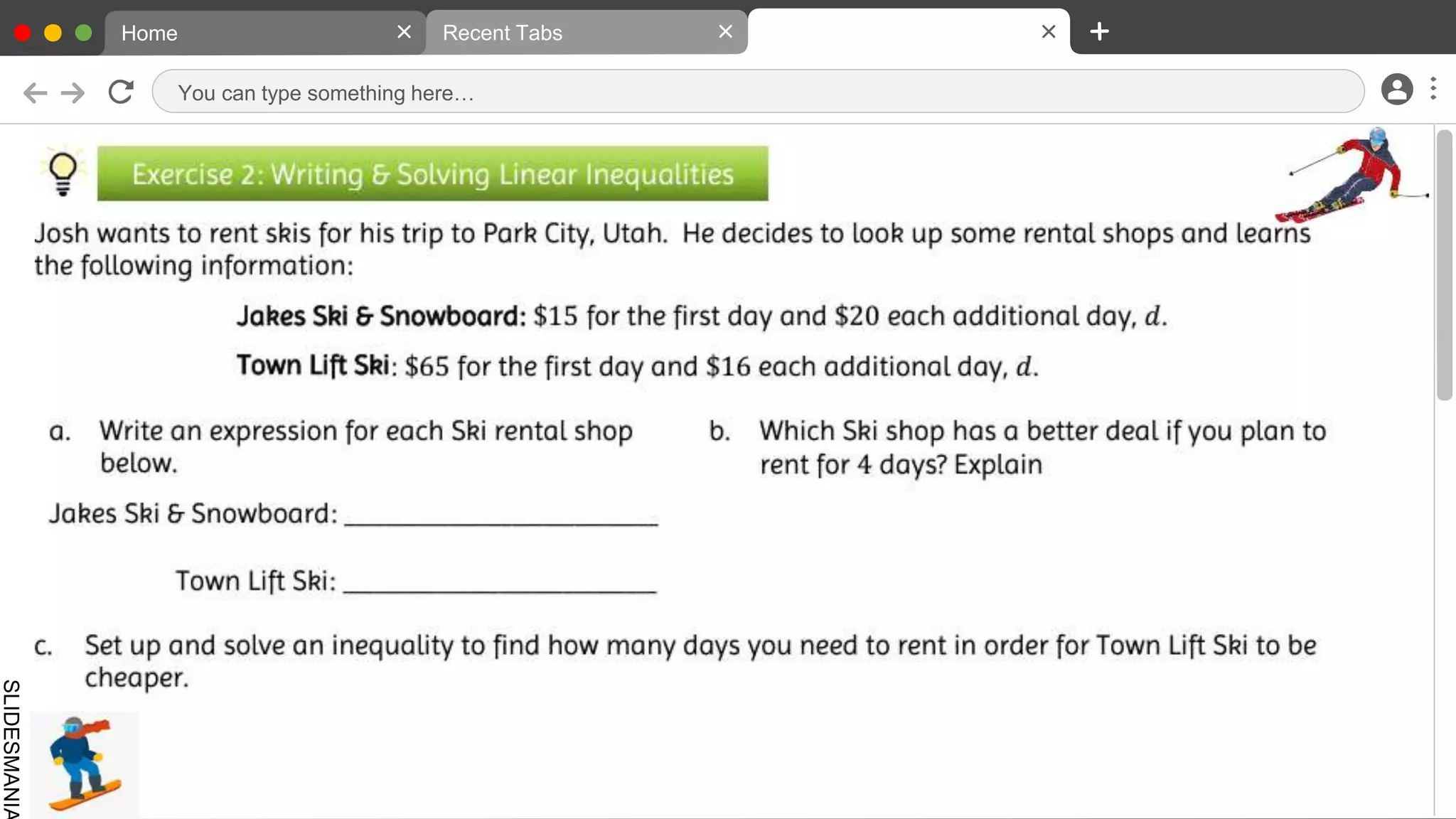 Inequality Modeling lesson plan | PPT