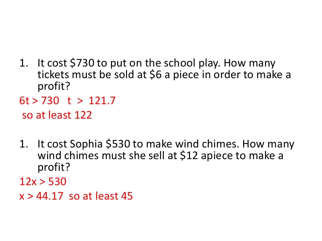 Inequality word problems