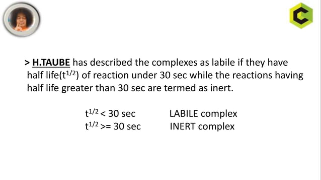 Inert and labile complexes and substitution reactions | PPTX ...