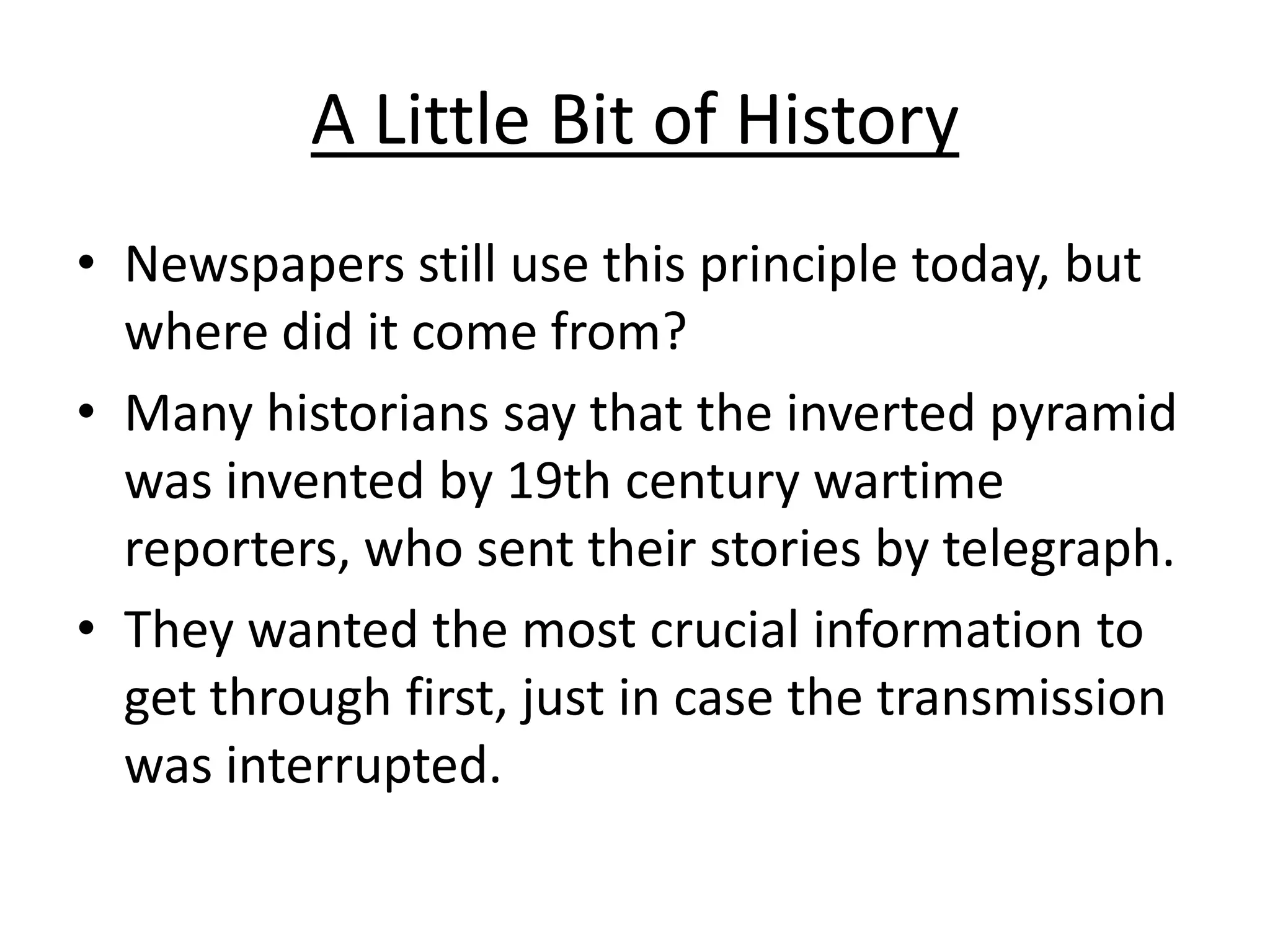 Inverted pyramid ppt | PPTX