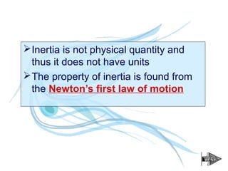 FORCE & MOTION (Inertia) FORM 4 | PPT