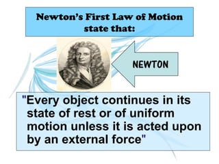 FORCE & MOTION (Inertia) FORM 4 | PPT