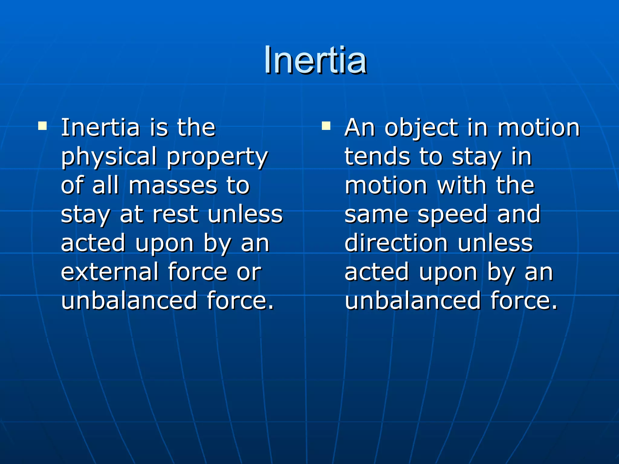 Inertia 4 | PPT | Physics | Science