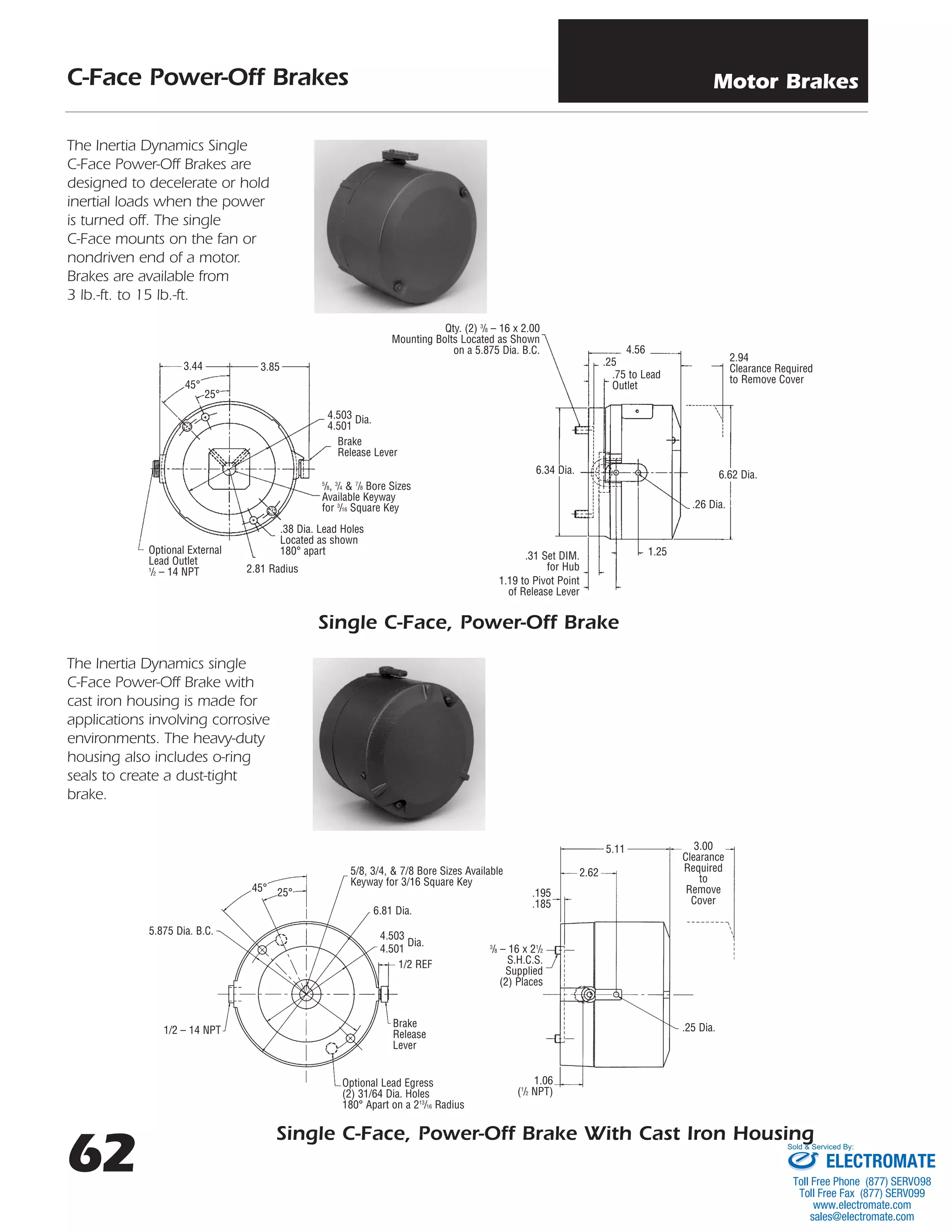 Inertia dynamic motor brake specsheet | PDF