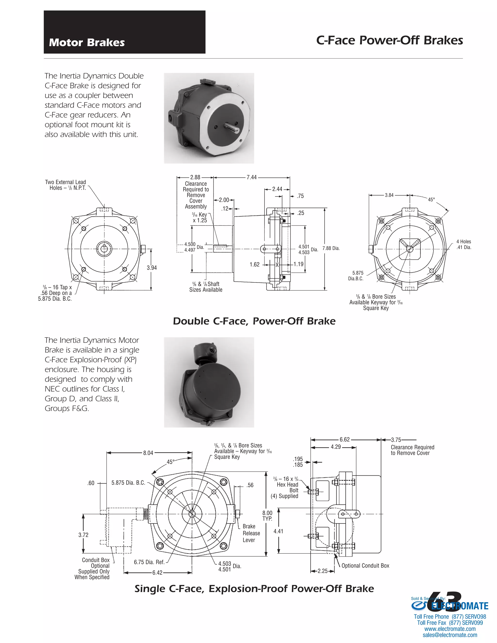 Inertia dynamic motor brake specsheet | PDF
