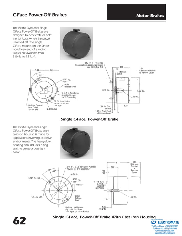 Inertia dynamic motor brake specsheet | PDF