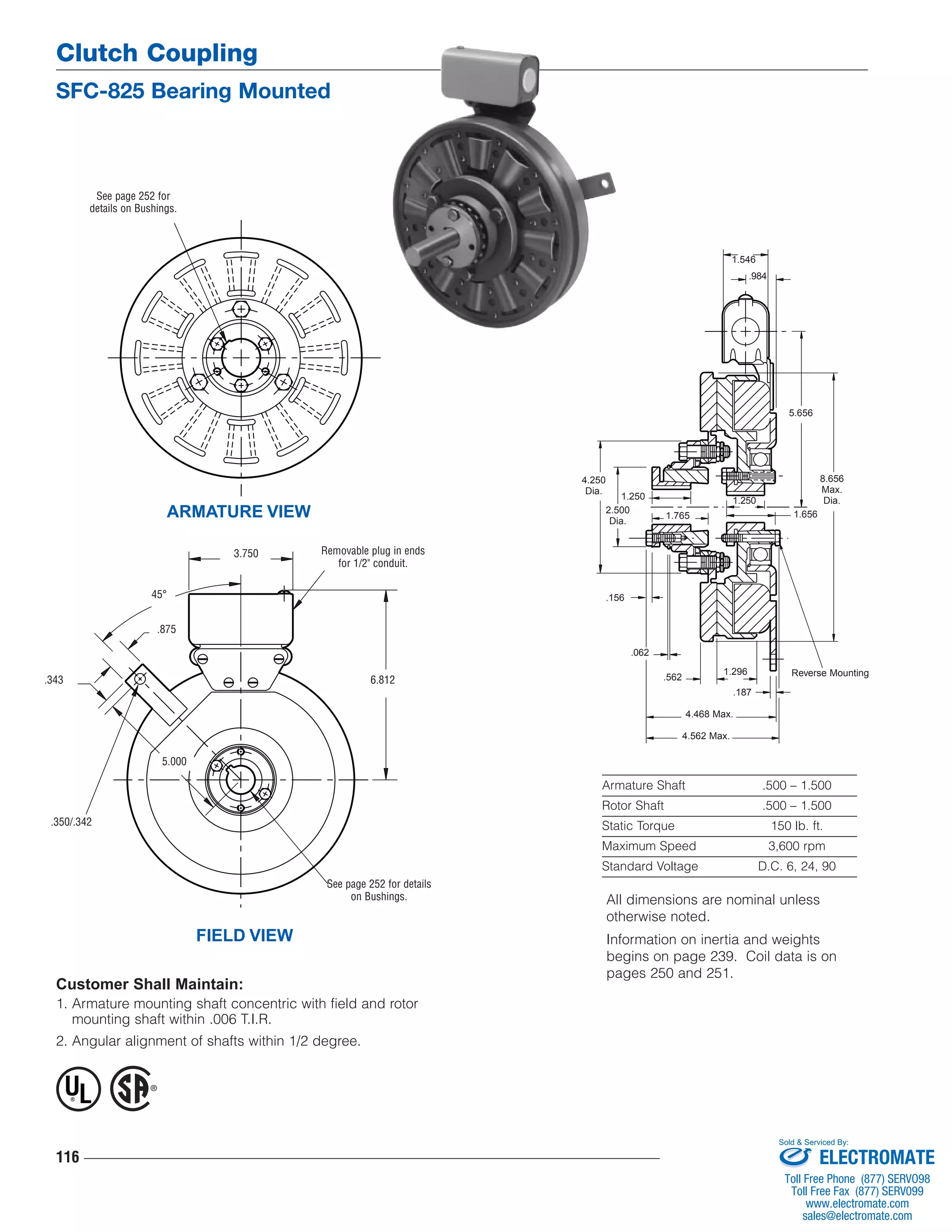 Inertia dynamics sfc825b_specsheet | PDF
