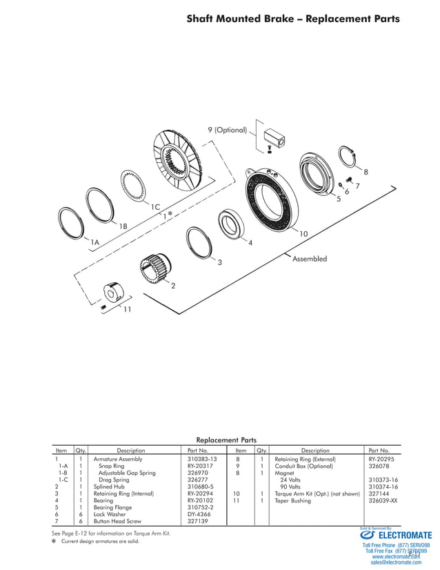Inertia dynamics shaftmtdbrake310_specsheet | PDF