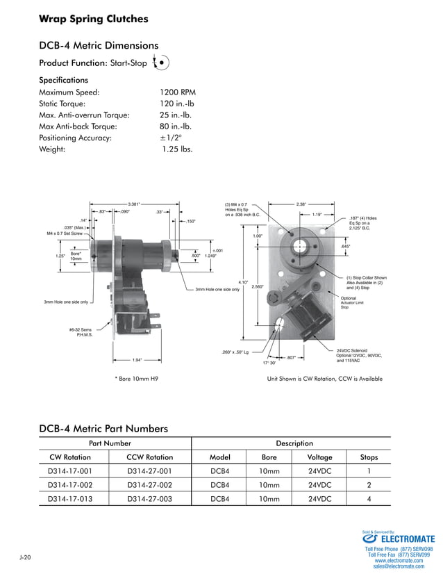 Inertia dynamics wrapspring_dcb4m_specsheet | PDF | Radio Control ...