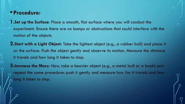 Inertia Experiment: Understanding Newton's First Law of Motionpptx | PPTX
