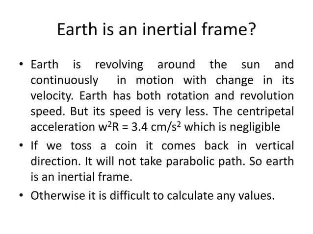 Inertial frame of reference | PPTX | Physics | Science
