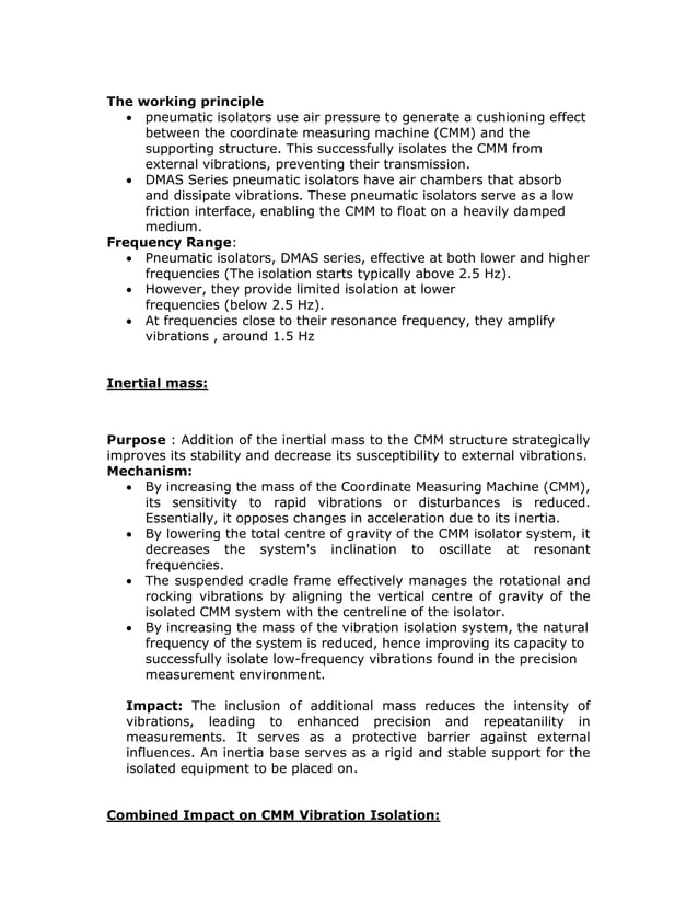 Inertial Mass and Pneumatic Air Isolators in Cradle CMM Vibration ...