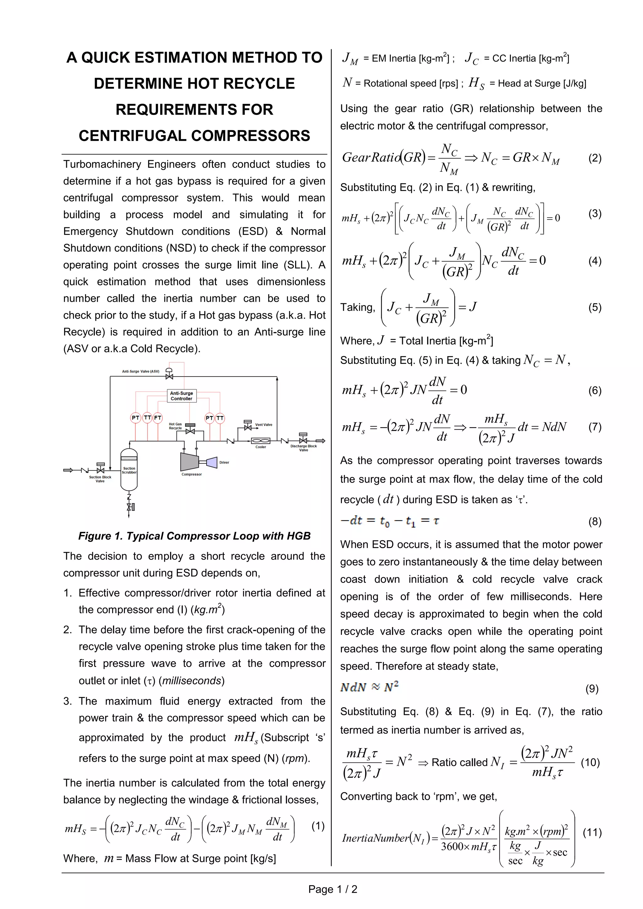A QUICK ESTIMATION METHOD TO DETERMINE HOT RECYCLE REQUIREMENTS FOR ...