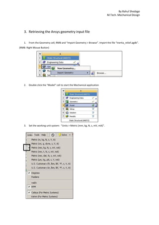 Inertia relief analysis of a suspension shock linkage in Ansys | PDF