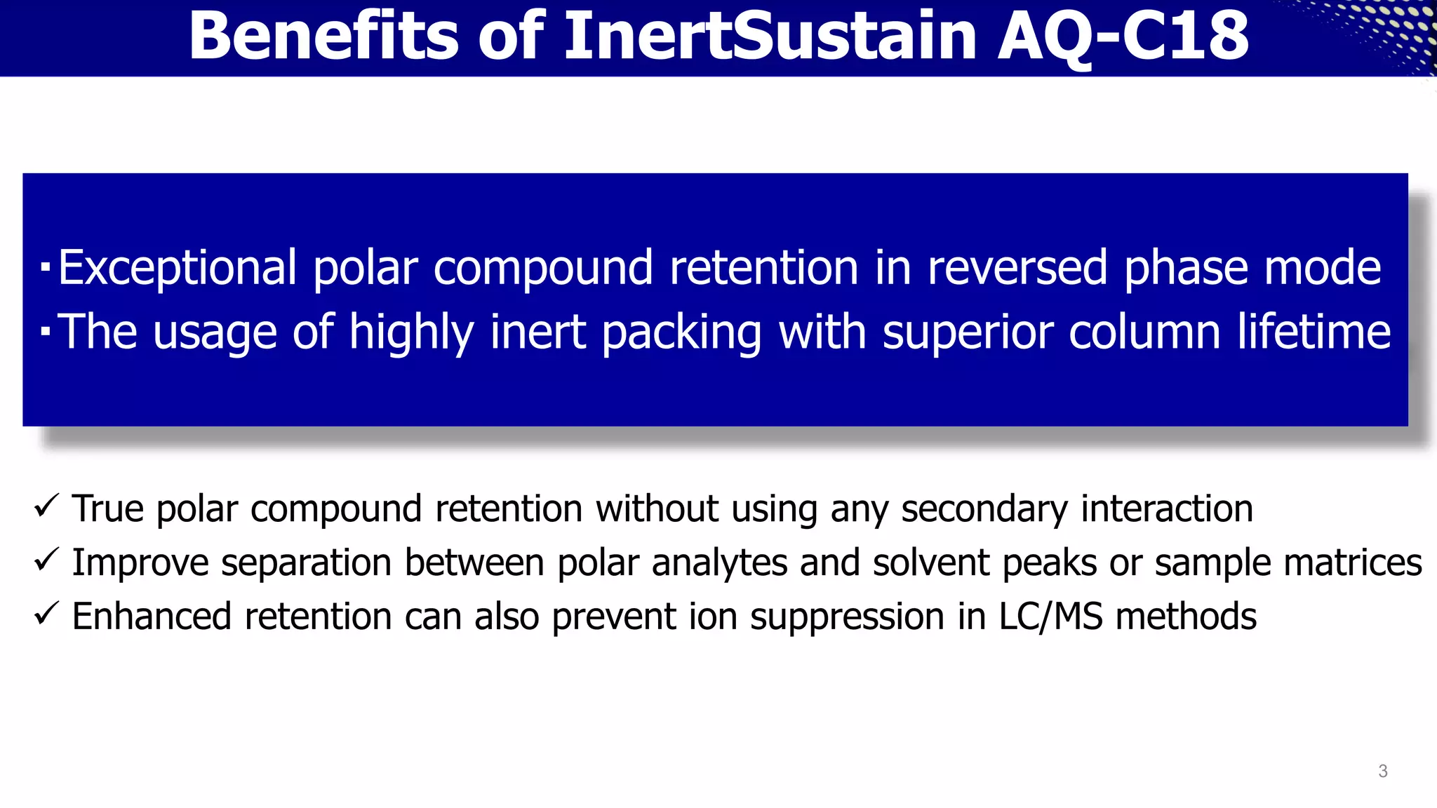 New HPLC Column; InertSustain AQ C18 technical info | PDF